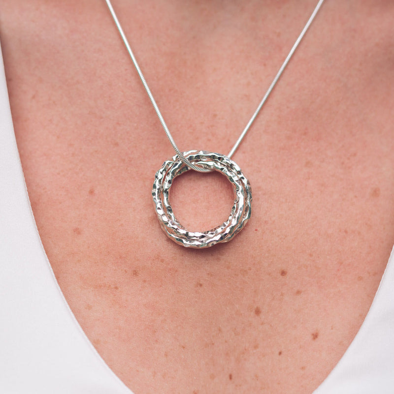 'Fairy' Silver Circle Pendant Necklace | Solid Silver