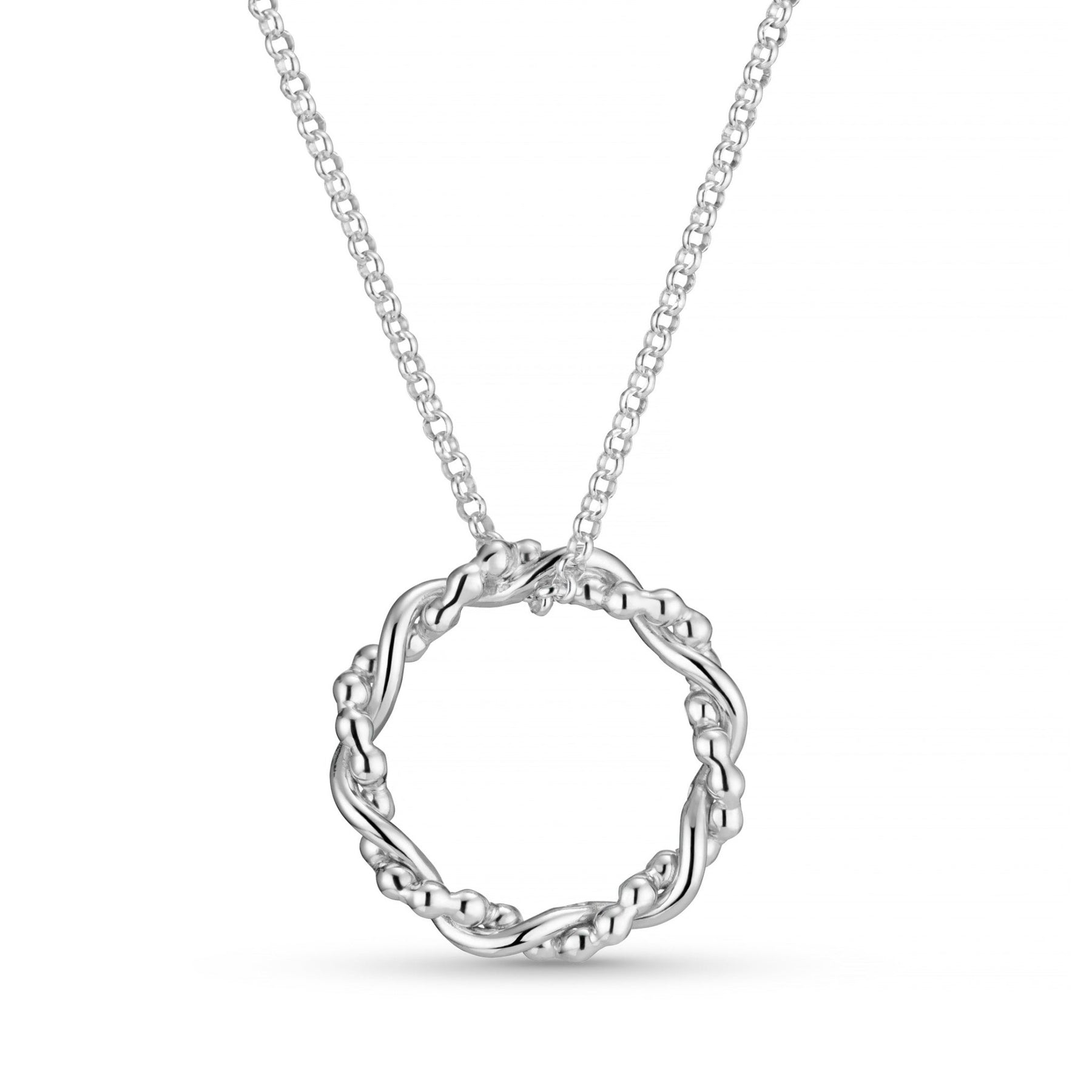 'Bramble' Circle Pendant Necklace | Silver