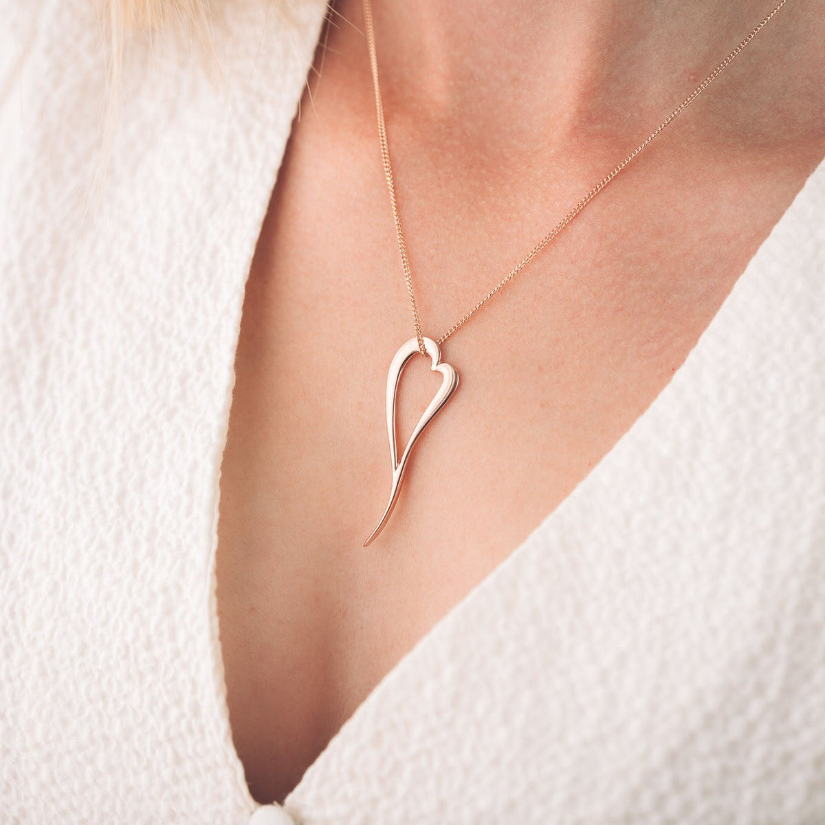 Zoe Rose Gold Heart Necklace - 9ct Solid Gold
