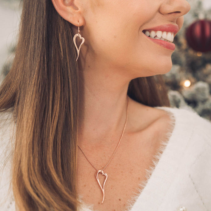 Zoe Rose Gold Heart Necklace - 9ct Solid Gold