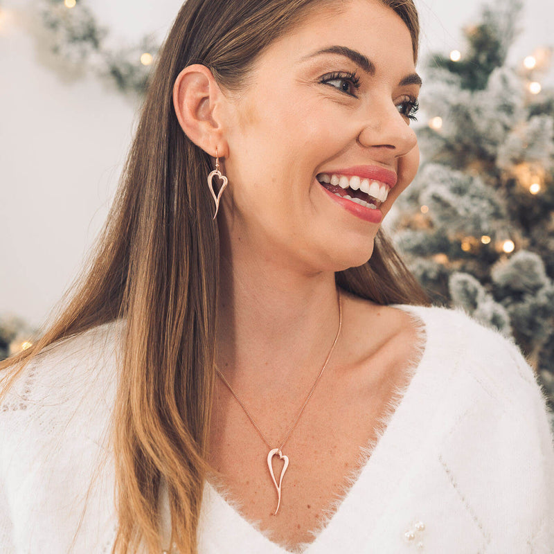 Zoe Rose Gold Heart Necklace - 9ct Solid Gold