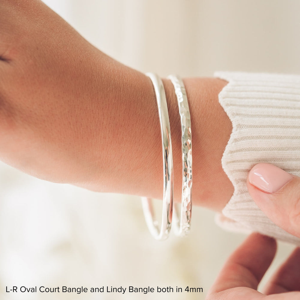 Classic Oval Silver Bangle | Solid 925 Silver