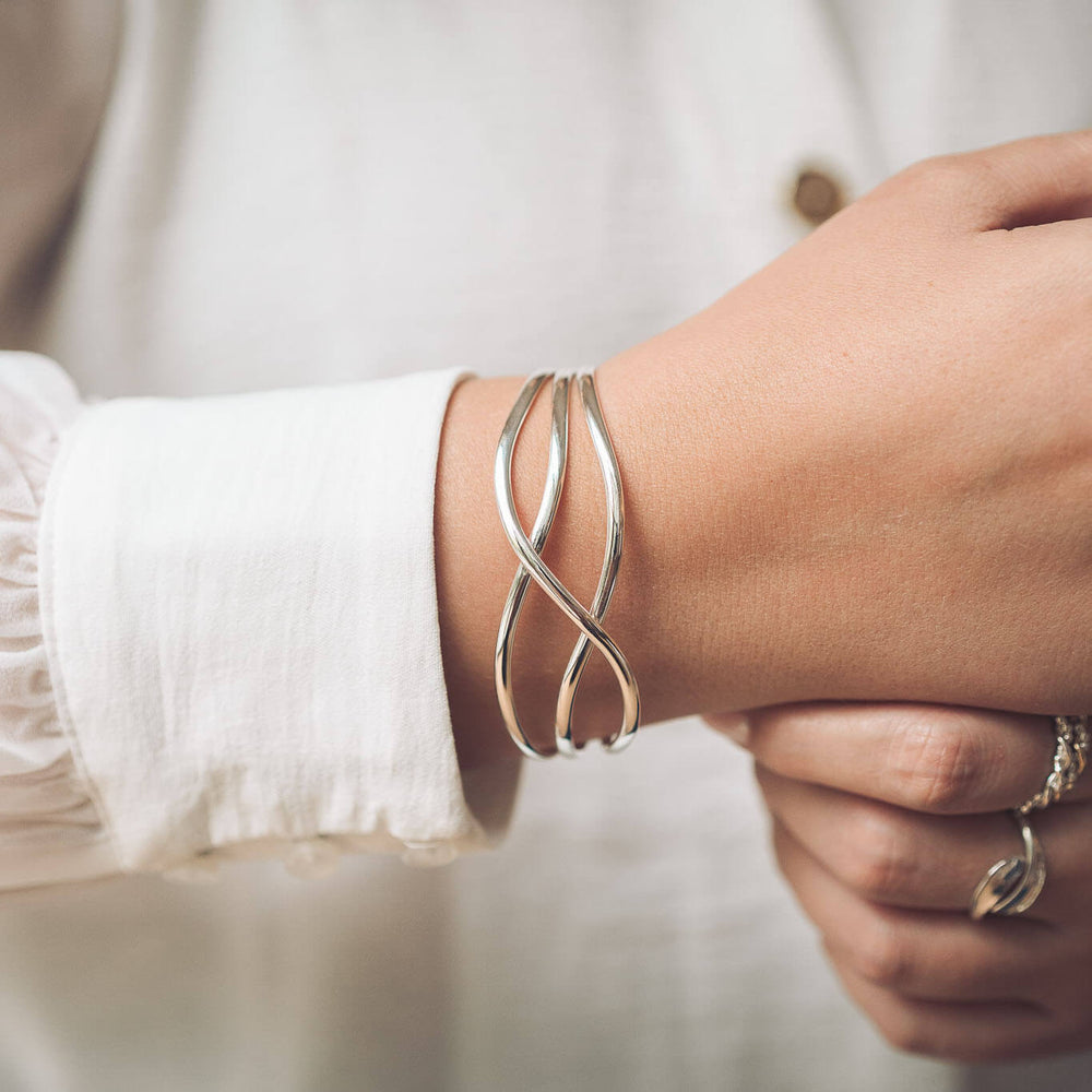 Willow Silver Cuff Bangle - John Garland-Taylor Jewellery