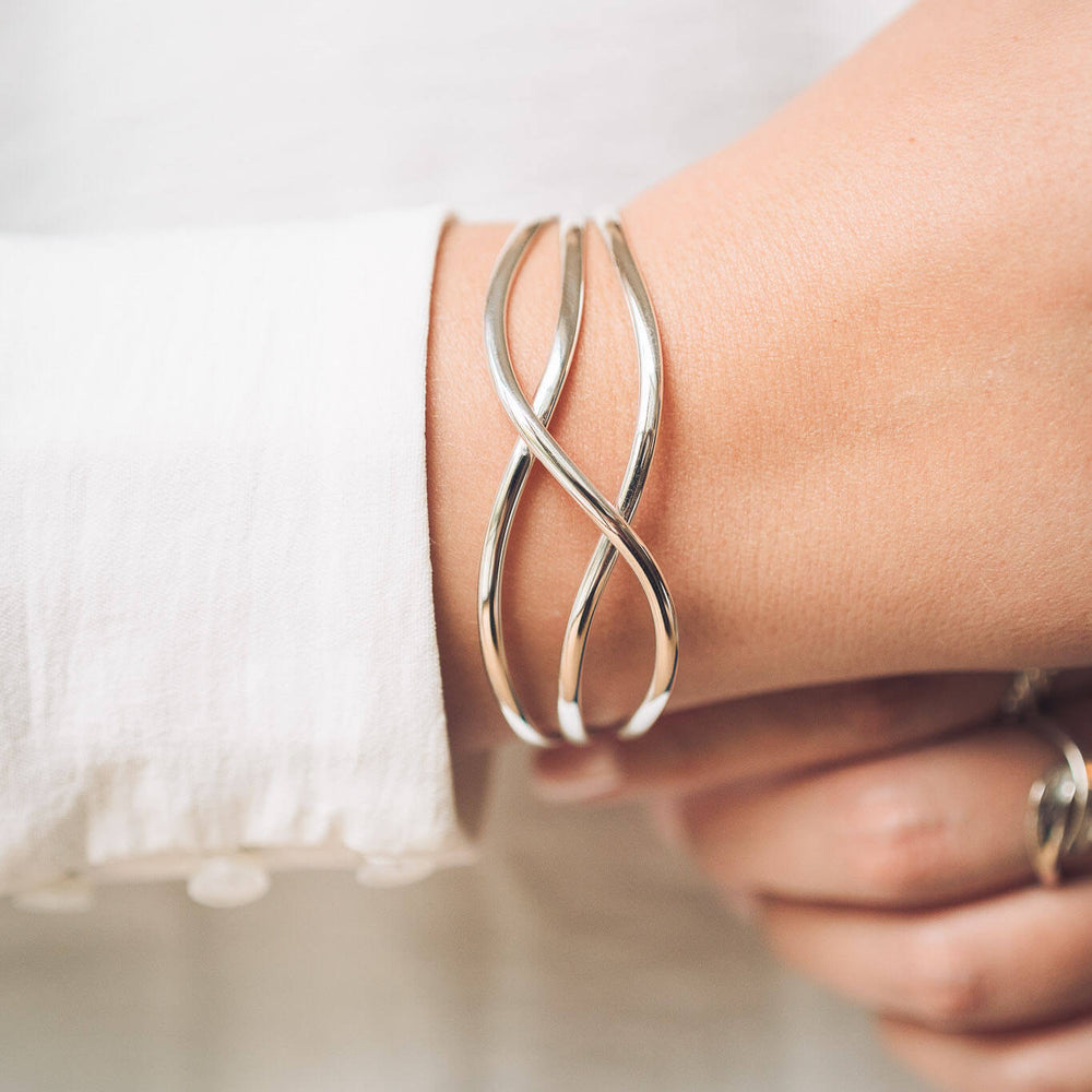 Willow Silver Cuff Bangle - John Garland-Taylor Jewellery
